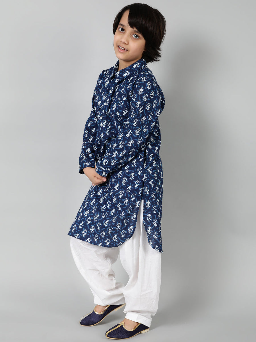 Cotton Ethnic Motifs Printed Pathani Pathani Suit Set for Boys - AKS B ...